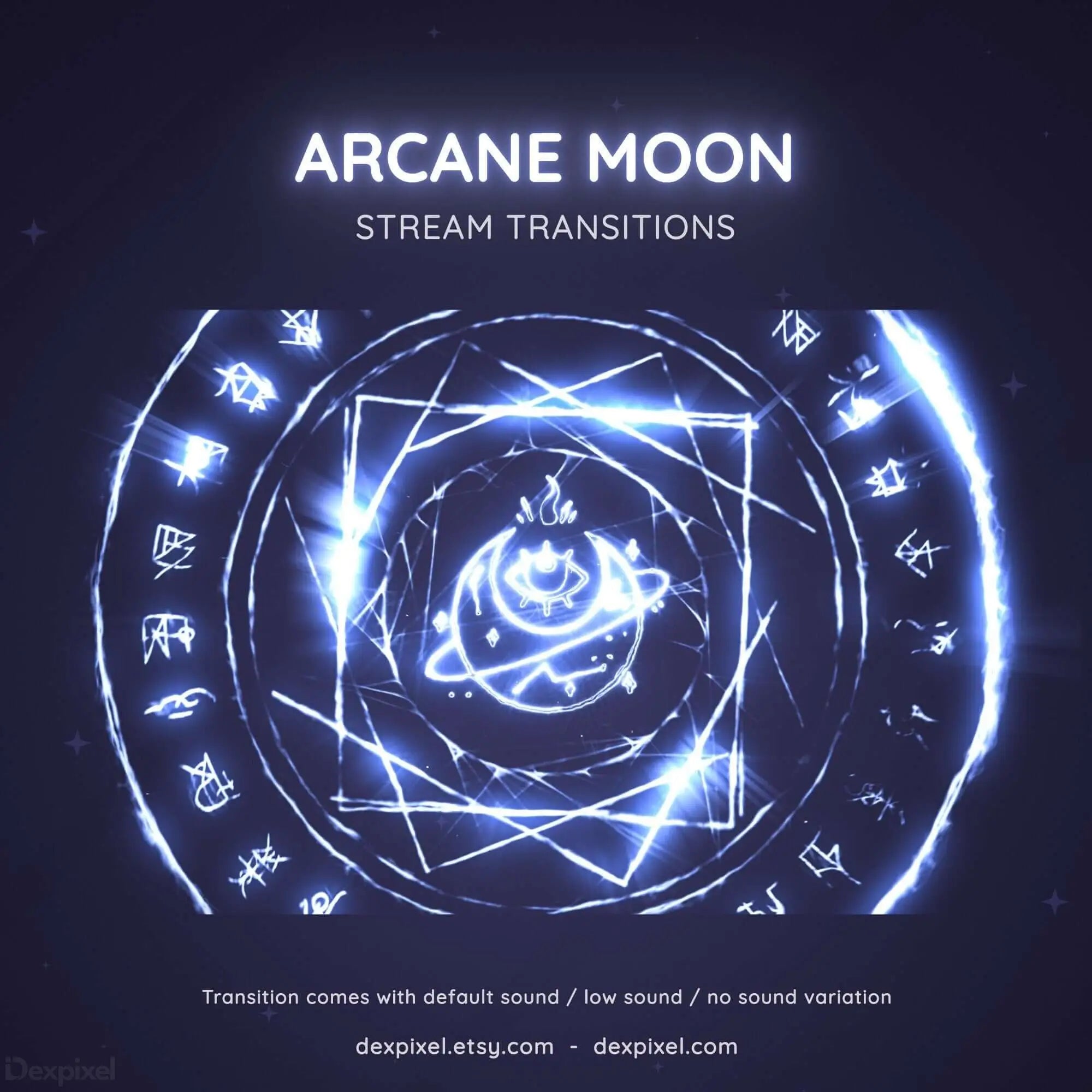 Blue Arcane Moon Stream Transition | Magical Stinger OBS | Dexpixel