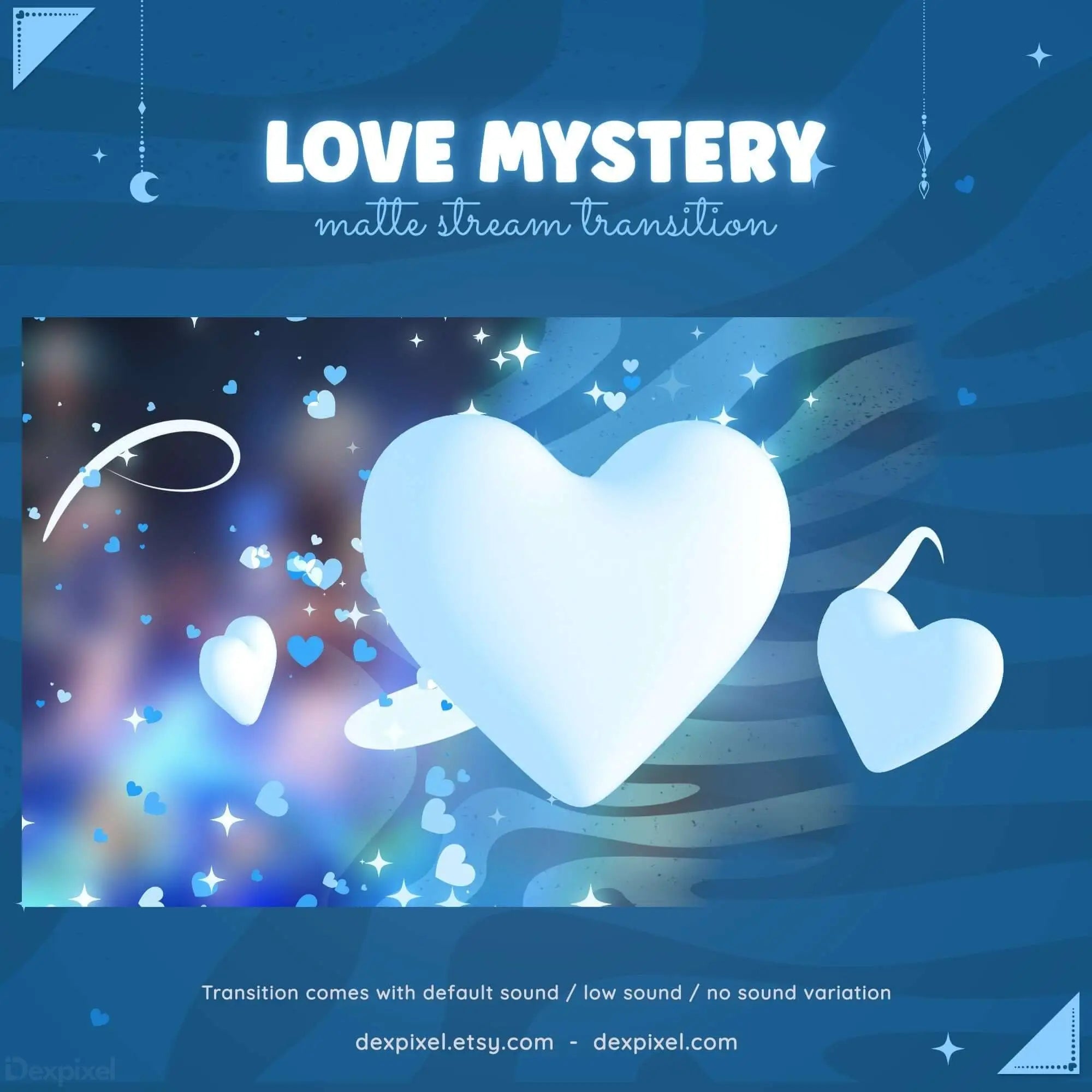 Blue Love Mystery Stream Transition | Matte OBS Stinger | Dexpixel