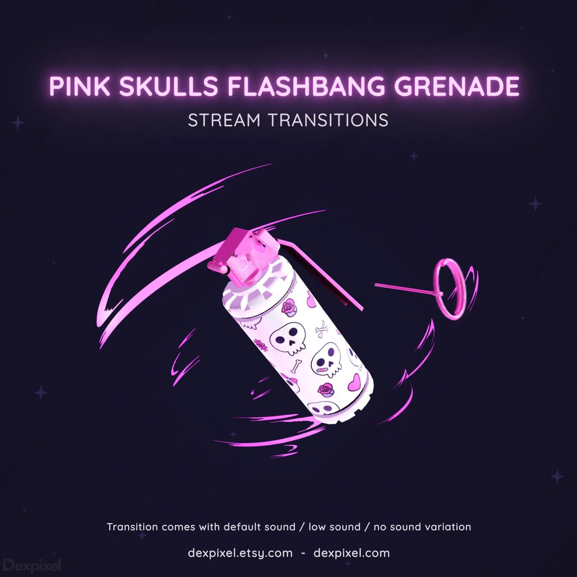 Grenade Flashbang Pink Skulls Stream Transition | Counter Strike ...