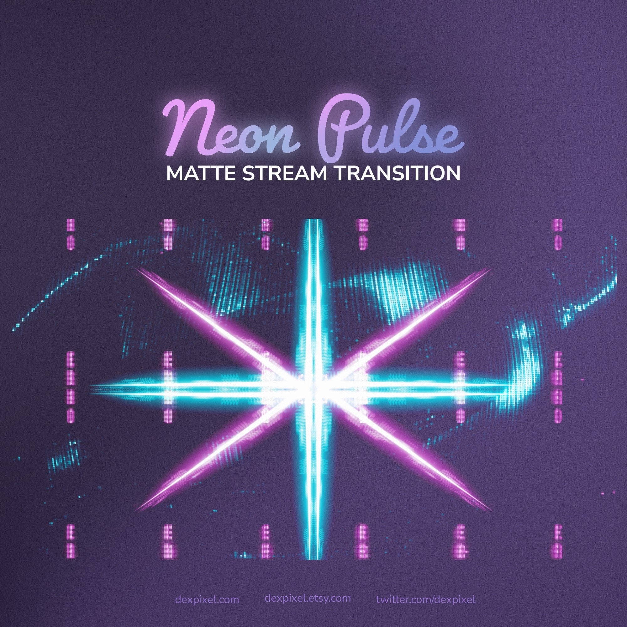 Neon Pulse Blue Pink Transition | Matte Scene Stinger for OBS | Dexpixel