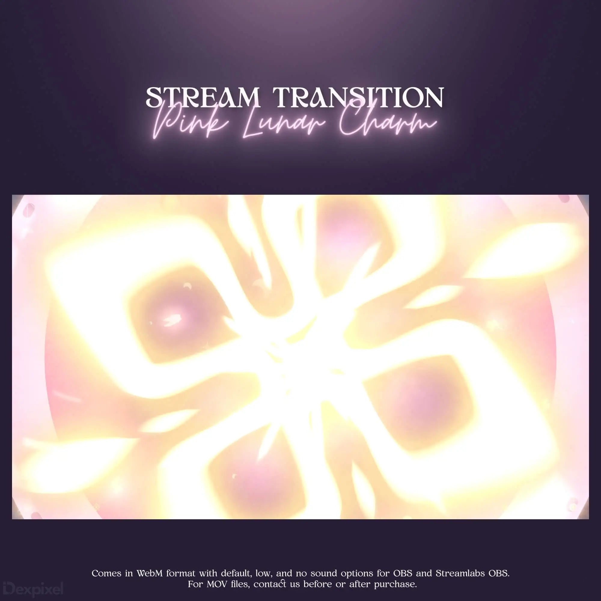 Pastel Pink Lunar Charm Stream Transition | OBS Stinger | Dexpixel