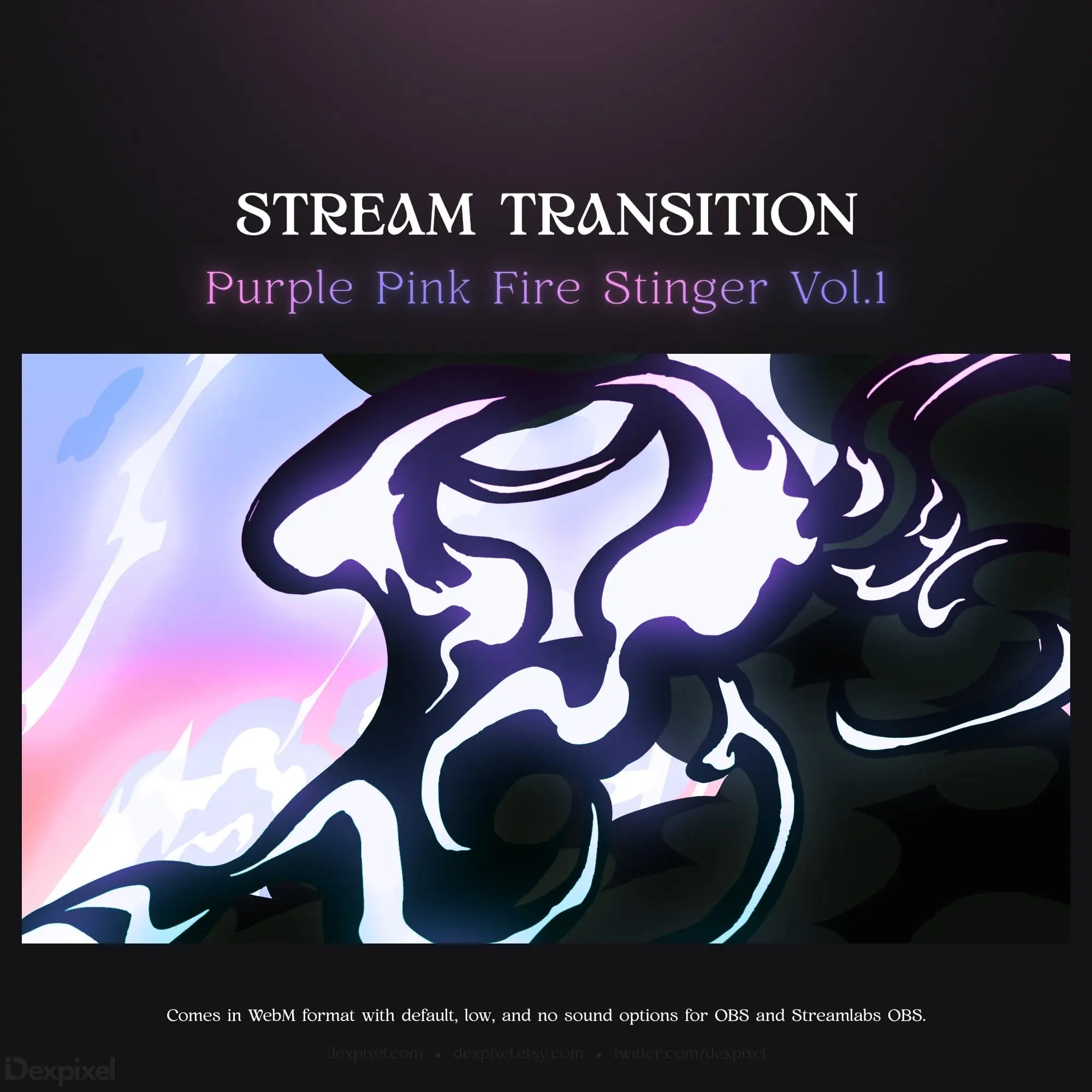 Pink Fire Flame Cast | Cartoon OBS Stream Transition | Dexpixel