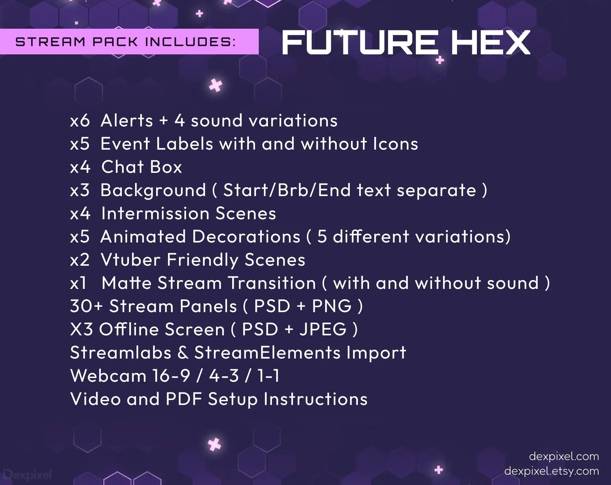 Purple Pink Futuristic Stream Pack | Complete Bundle – Dexpixel