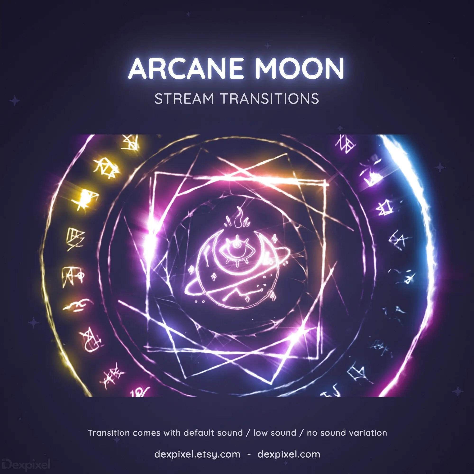 Rainbow Arcane Moon Stream Transition | VTuber Magic Seal | Dexpixel