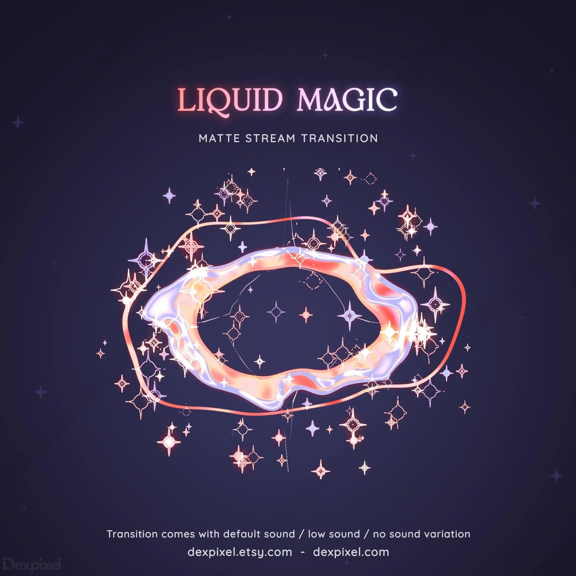 Red Pastel Liquid Magic Transition | Stars & Sparks Stinger | Dexpixel