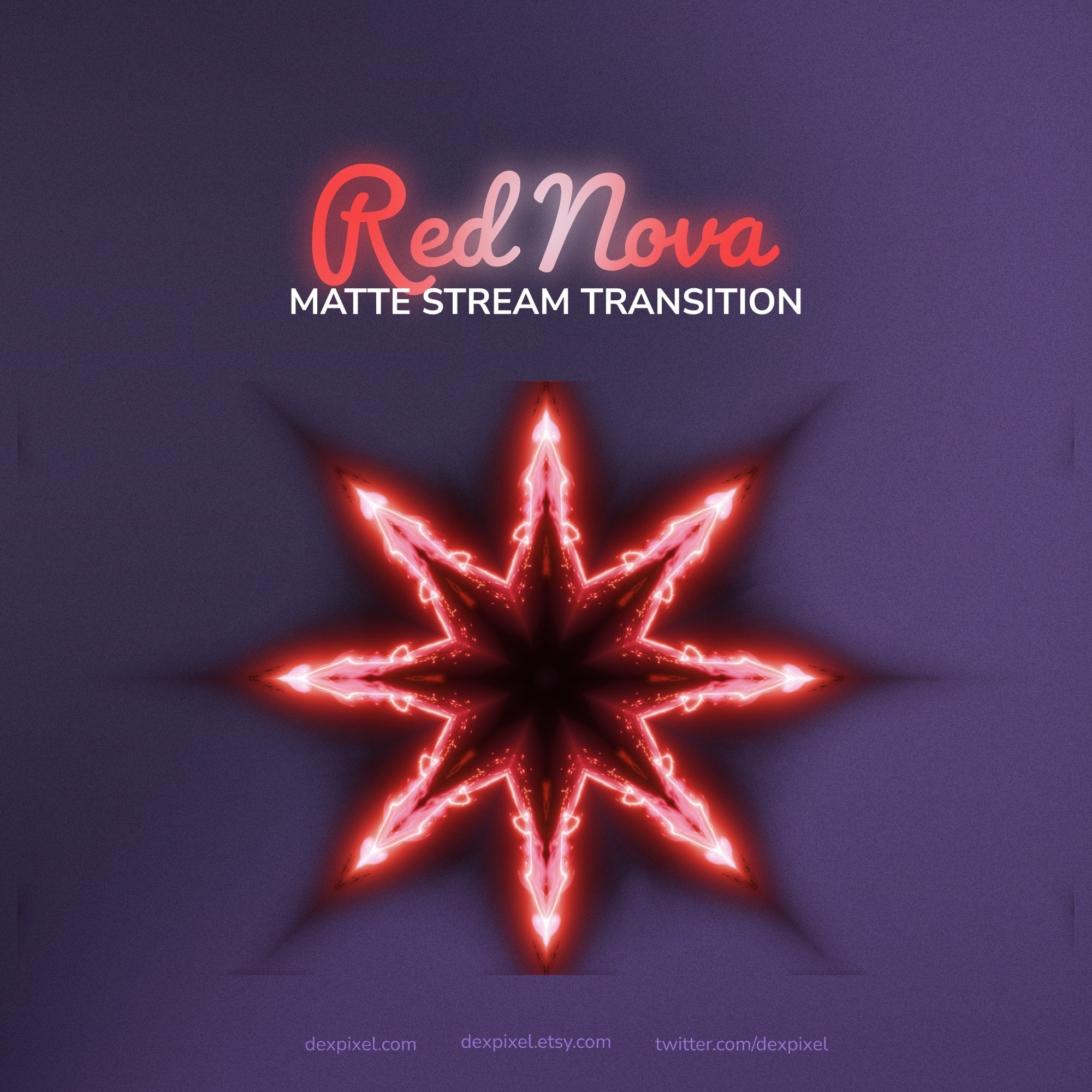 Black Red Nova Stream Transition | Matte Scene Stinger for OBS | Dexpixel