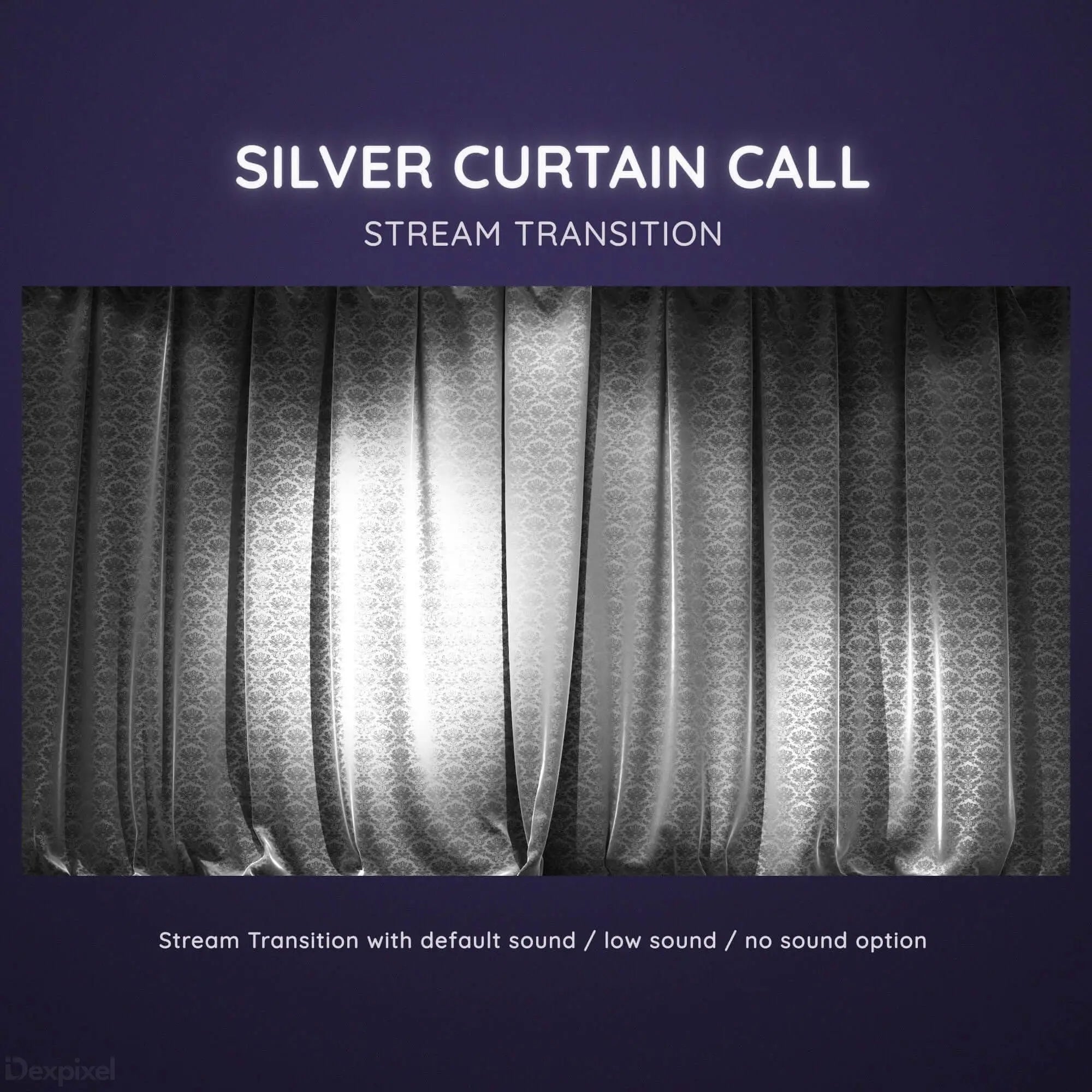 Silver Grey Curtain Stream Transition | Vtuber Reveal Stinger | Dexpixel